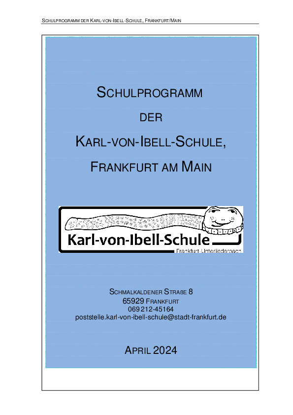 Schulprogramm :: Karl-von-Ibell-Schule Frankfurt-Unterliederbach